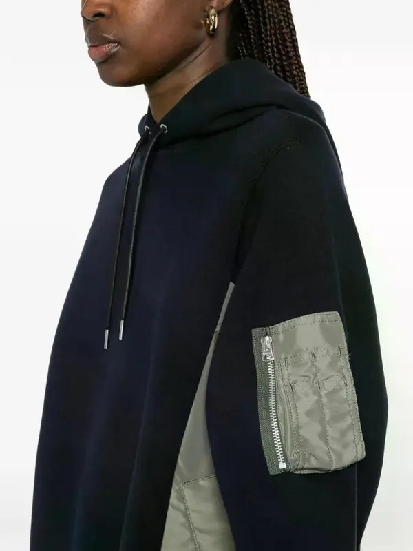 Sacai Panelled Zip-pocket Hoodie