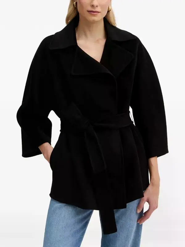 Elisabetta Franchi Three-quarter Sleeve Coat - Black