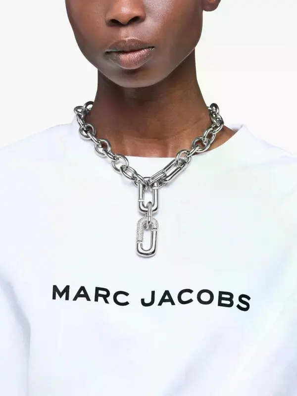 Marc Jacobs The Pop J Marc Crystal-embellished Necklace - Silver