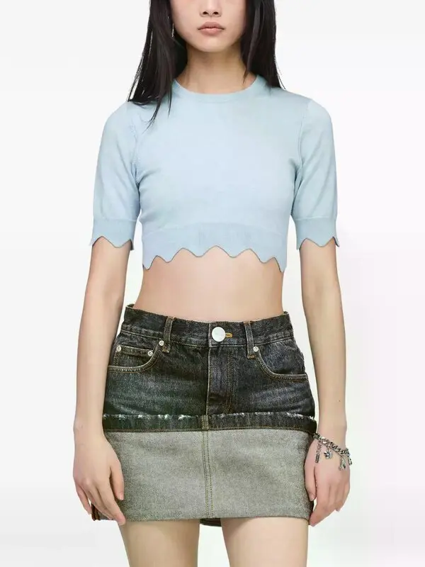 Marc Jacobs Daisy Scalloped Cropped Sweater