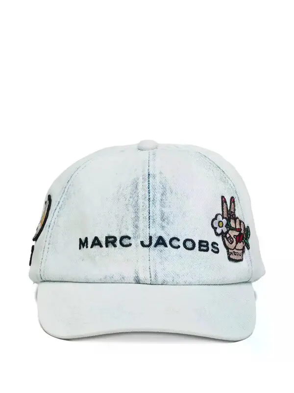 Marc Jacobs Tattoo Appliqué Denim Cap - Blue
