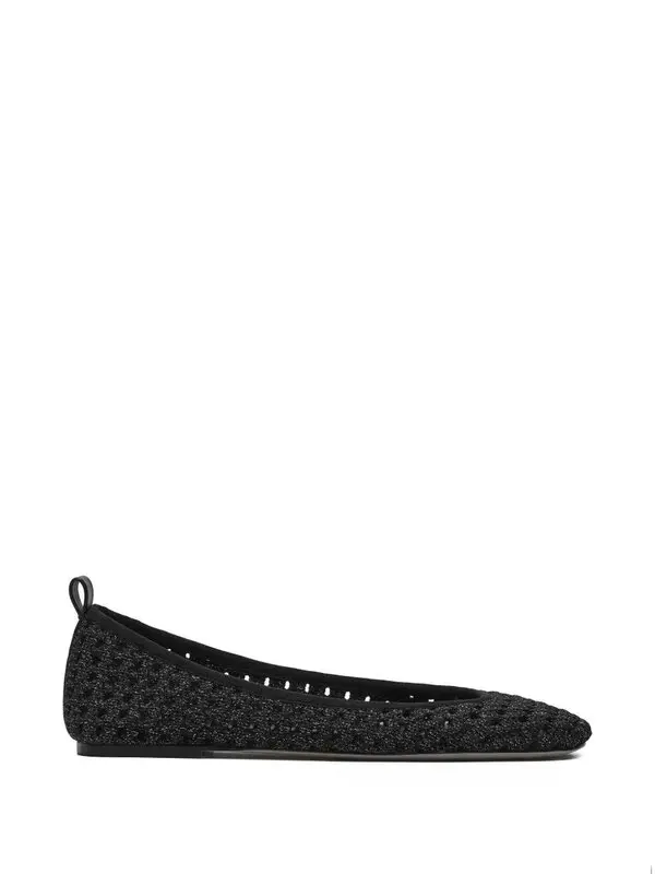 Marc Jacobs Crochet Lace-up Ballet Flats - Black