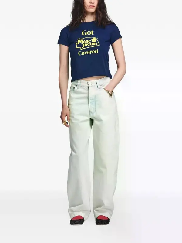 Marc Jacobs Logo Print Cotton T-shirt - Blue