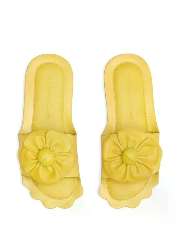 Marc Jacobs Leather Slip-on Sandals - Yellow