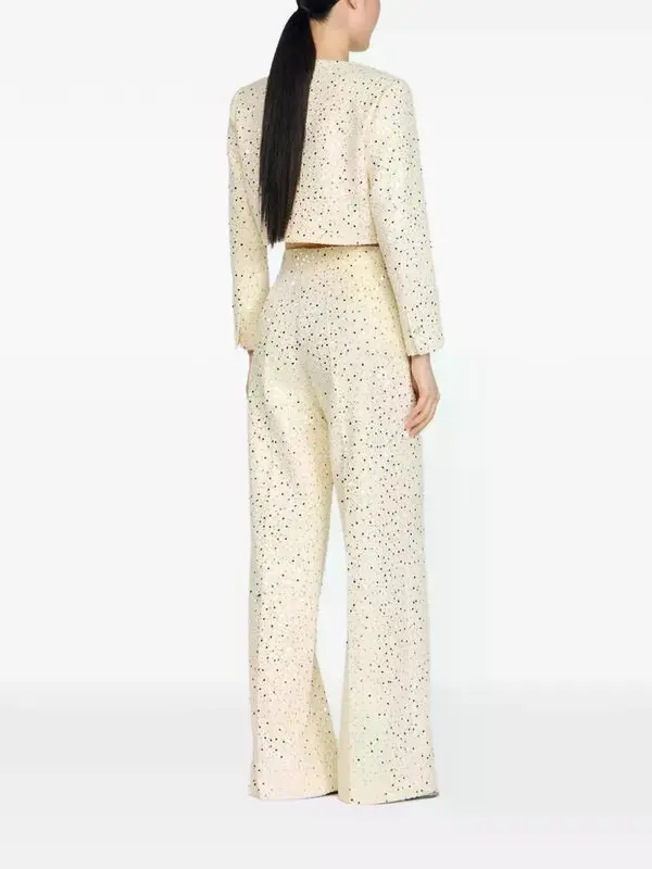 Sandro Geometric Sequin Wide-leg Trousers