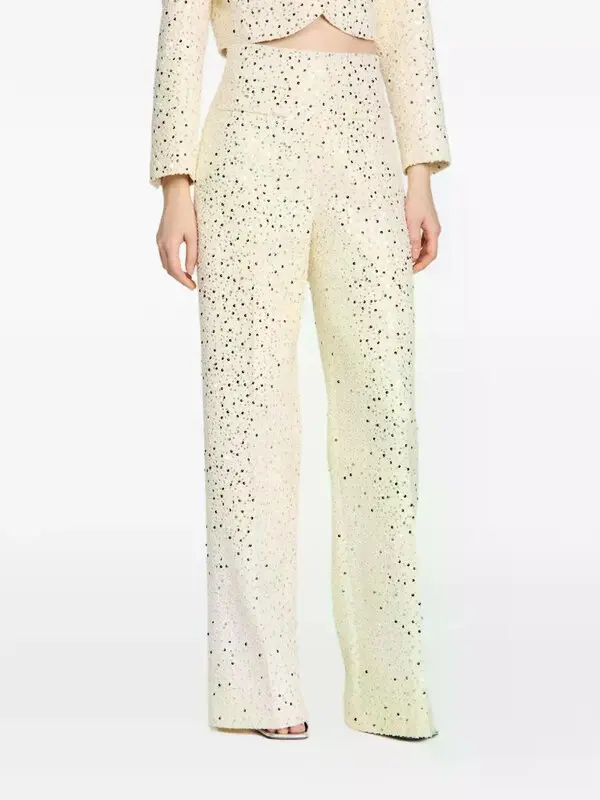 Sandro Geometric Sequin Wide-leg Trousers