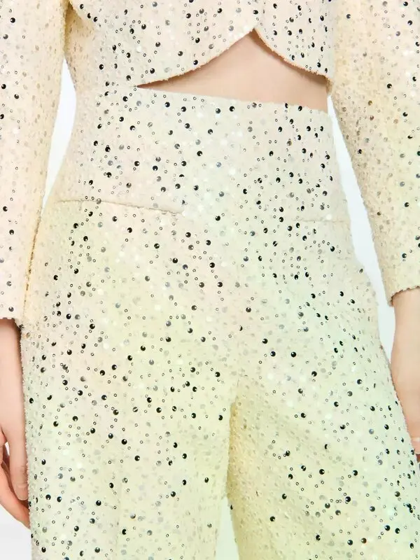 Sandro Geometric Sequin Wide-leg Trousers