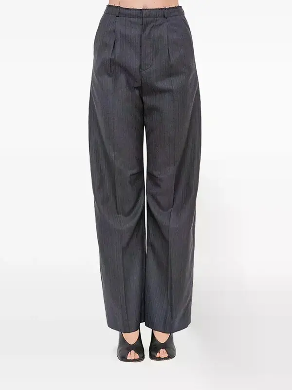 MAISON MARGIELA Pinstriped Oversized Trousers - Grey