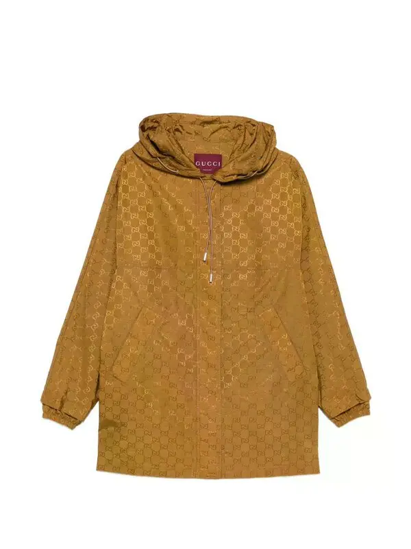 Gucci Logo Pattern Hooded Jacket - Neutrals
