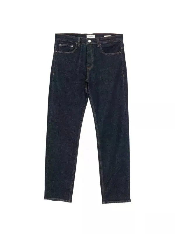 FRAME The Straight Contrast-stitch Jeans - Blue