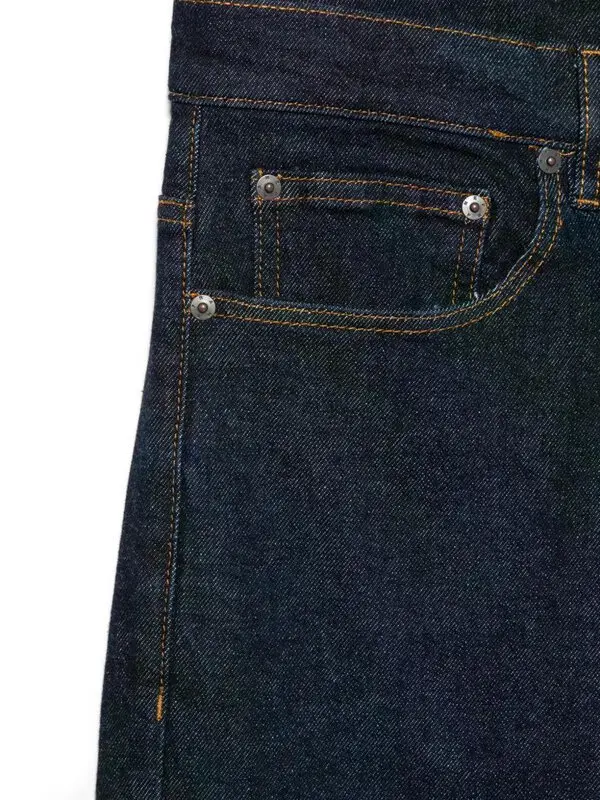 FRAME The Straight Contrast-stitch Jeans