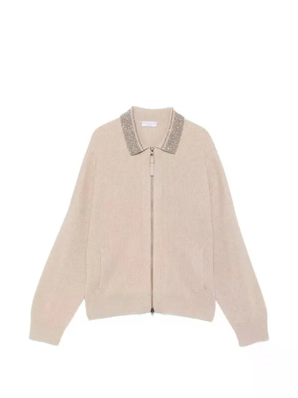Brunello Cucinelli Embellished Zip-up Cardigan