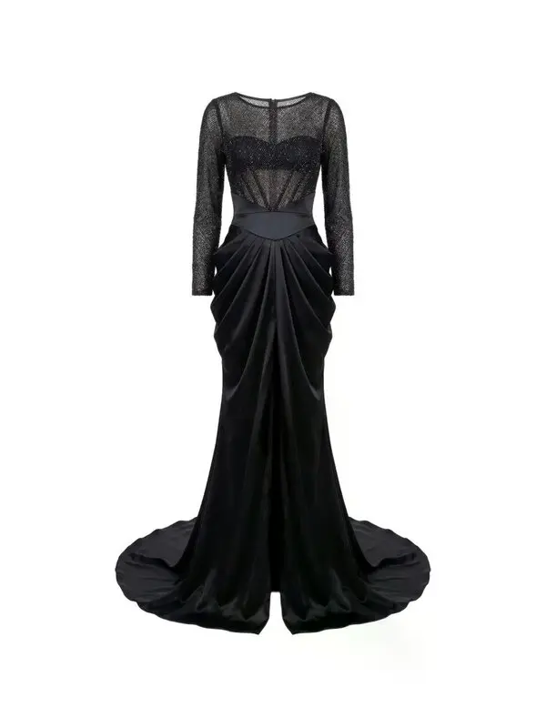 GATTINOLLI BY MARWAN Embroidered Mermaid Dress - Black