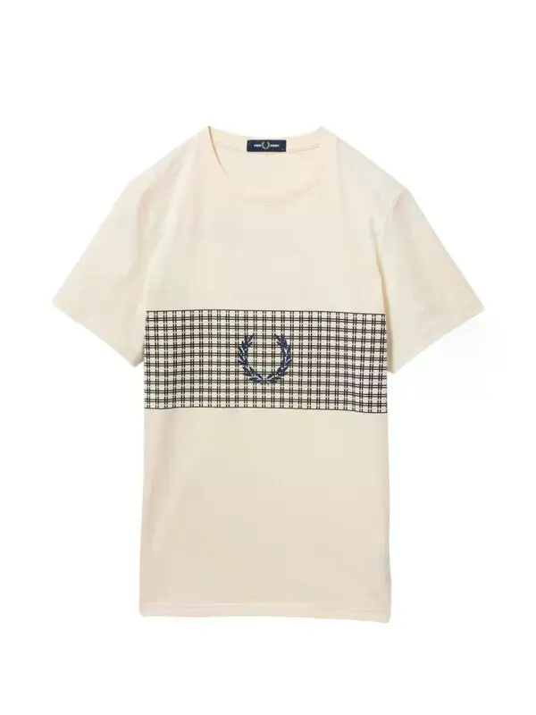 Fred Perry Check Laurel T-shirt - Neutrals