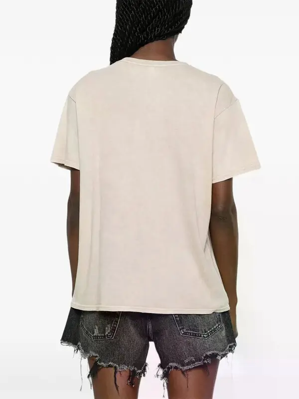 R13 Acid Wash Slogan Print T-shirt