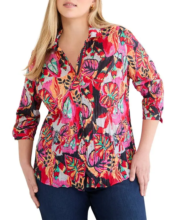 NIC+ZOE Kauai Garden Crinkle Shirt