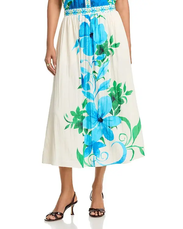 T Tahari Floral Print Midi Skirt - Artist's Floral