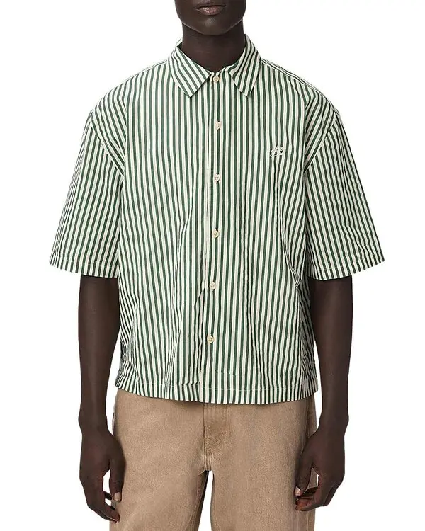 ALLSAINTS Chopin Short Sleeve Shirt - White/green