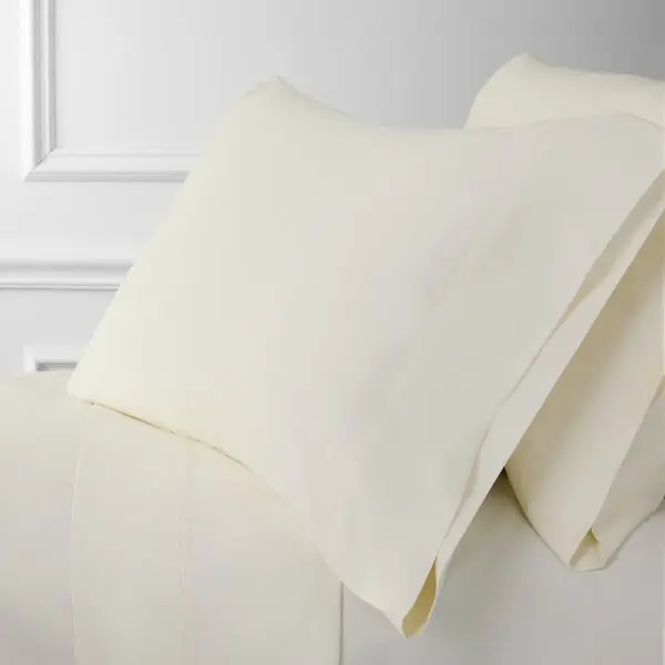 HUDSON PARK COLLECTION Giza 700 Cotton Sateen Fitted Sheet, Queen Exclusive - Ivory Shell