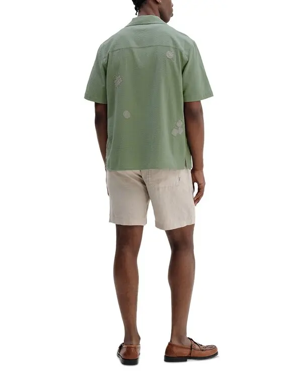 WAX LONDON Wax Londo Didcot Abstract Seersucker Shirt - Sage/ecru