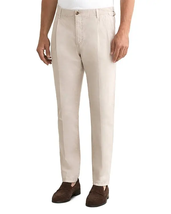 REISS Pablo Side Adjuster Cotton Linen Trousers