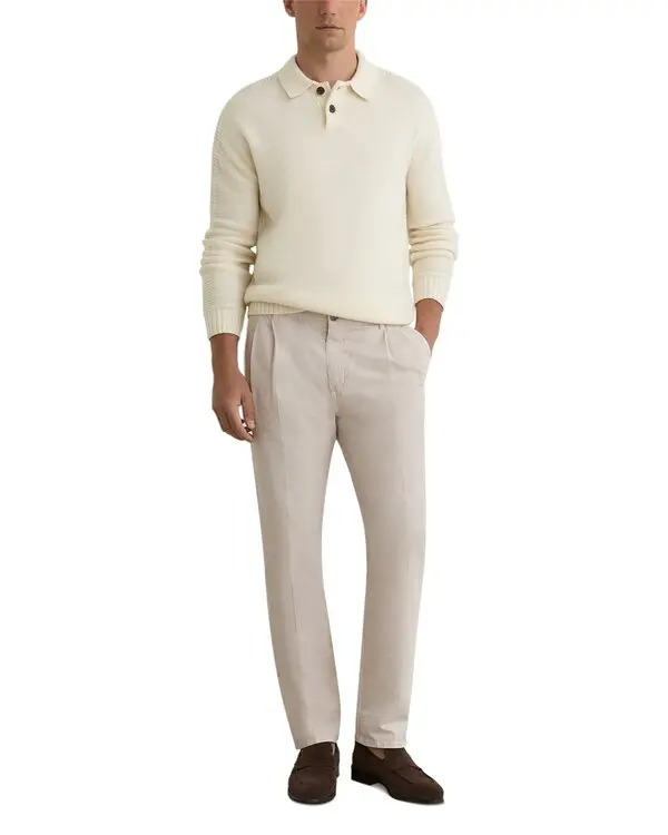 REISS Pablo Side Adjuster Cotton Linen Trousers