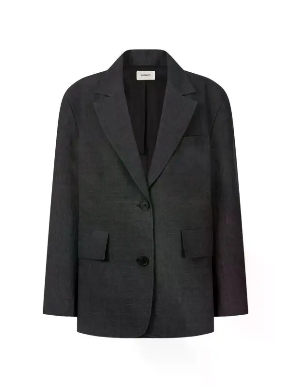 STUDIO TOMBOY Notched Lapel Linen Blazer