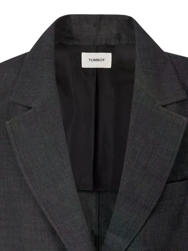 STUDIO TOMBOY Notched Lapel Linen Blazer