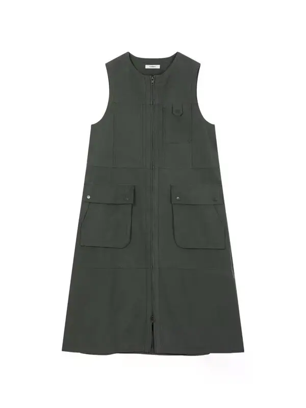 STUDIO TOMBOY Charcoal Grey Cargo Pocket Sleeveless Dress - Green