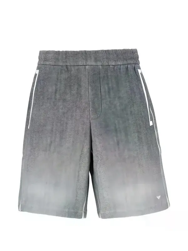 Emporio Armani Gradient Print Side Stripe Shorts - Grey