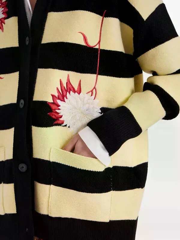 La DoubleJ Derby Embroidered Wool Blend Cardigan