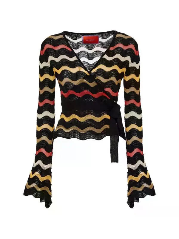 La DoubleJ Zephyr Lace Wrap Top - Black
