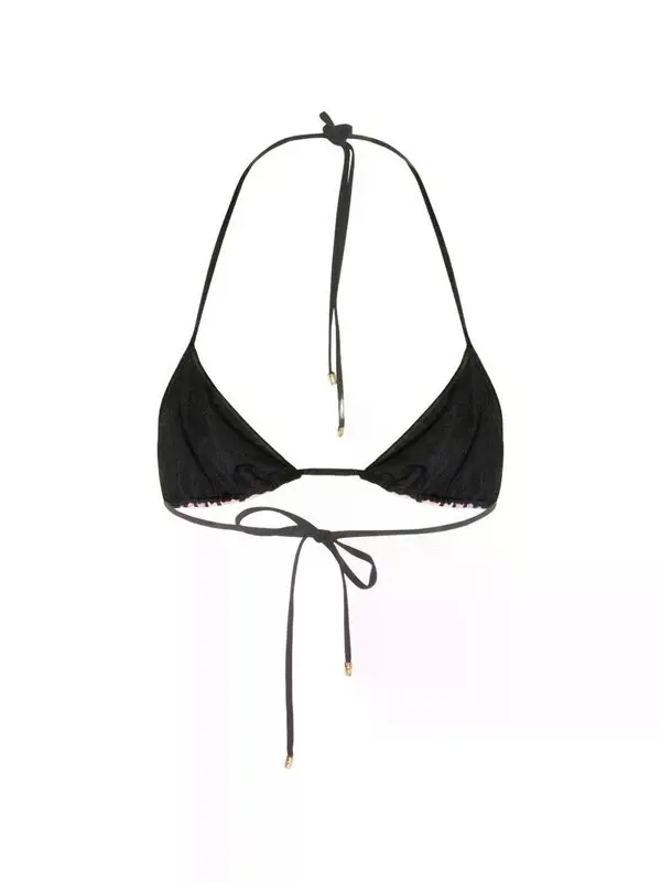 Roberto Cavalli Zebra Print Triangle Bikini Top