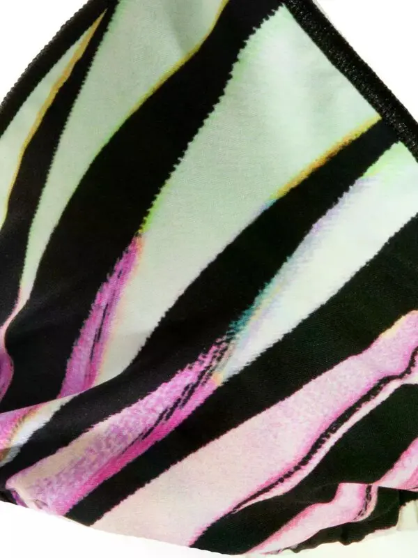 Roberto Cavalli Zebra Print Triangle Bikini Top