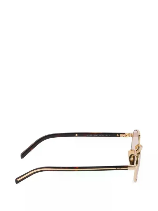 Prada Metal Oval Sunglasses With Engraved Logo