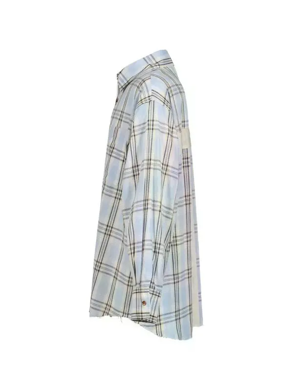 JUN/NAKAYAMA Check-pattern Frayed Shirt
