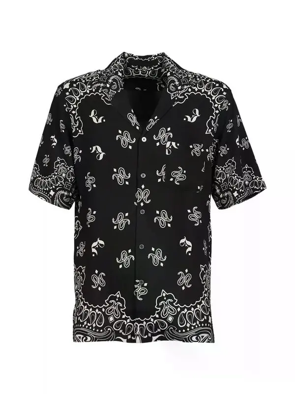 JUN/NAKAYAMA Paisley-print Short-sleeved Shirt - Black