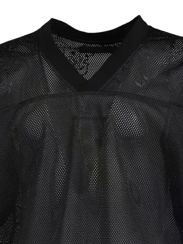 JUN/NAKAYAMA Logo-print Mesh T-shirt