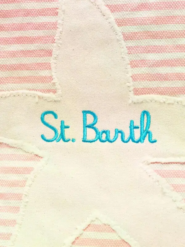 MC2 SAINT BARTH Striped Frayed Beach Bag