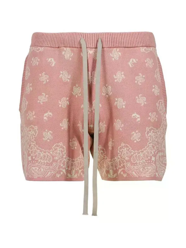 JUN/NAKAYAMA Paisley-pattern Knitted Shorts - Pink