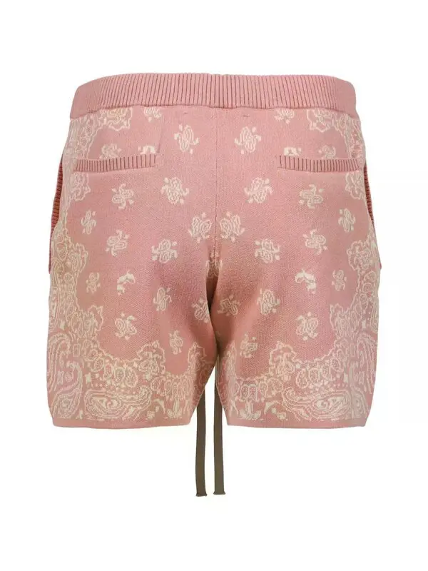 JUN/NAKAYAMA Paisley-pattern Knitted Shorts - Pink