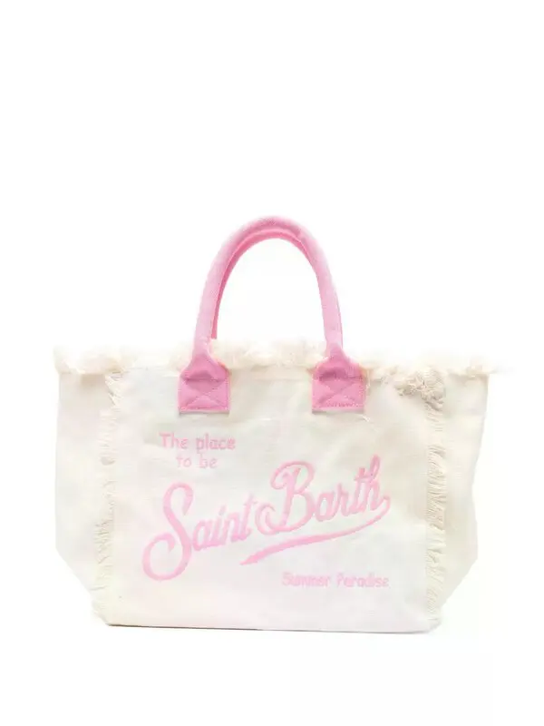MC2 SAINT BARTH Embroidered Beach Bag - Neutrals