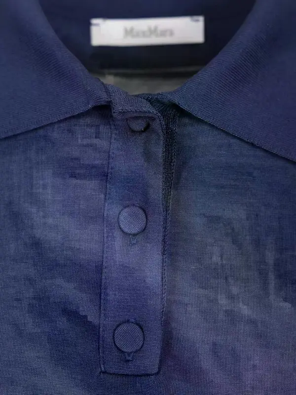 Max Mara Ribbed-trim Silk Polo Shirt