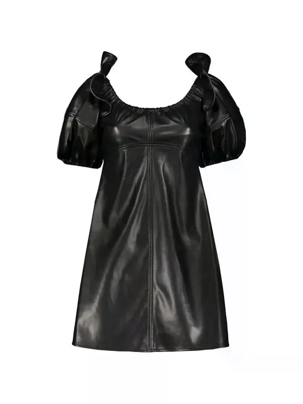 ELLERY Ruffled Balloon-sleeve Mini Dress - Black