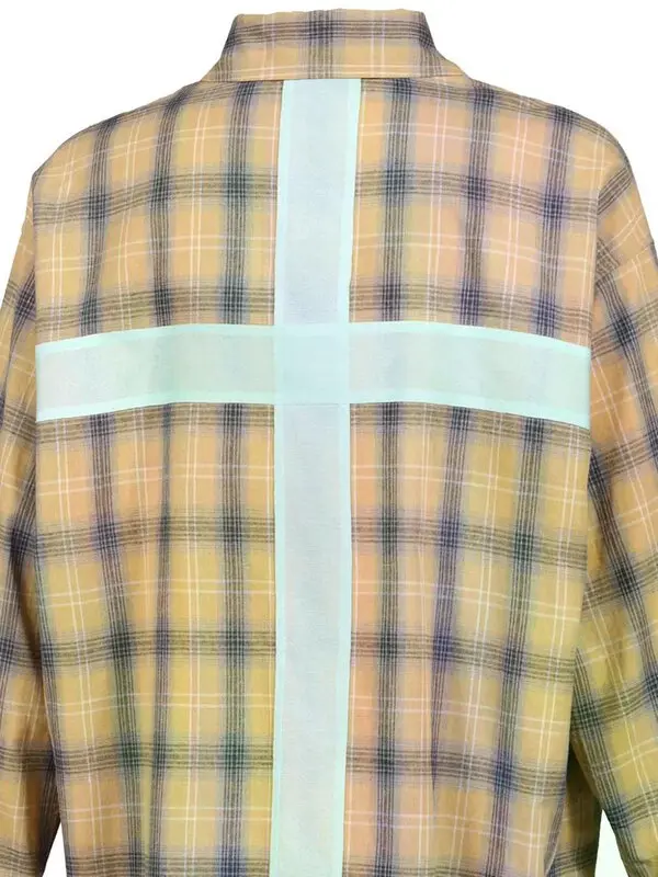 JUN/NAKAYAMA Check-pattern Raw-edge Shirt