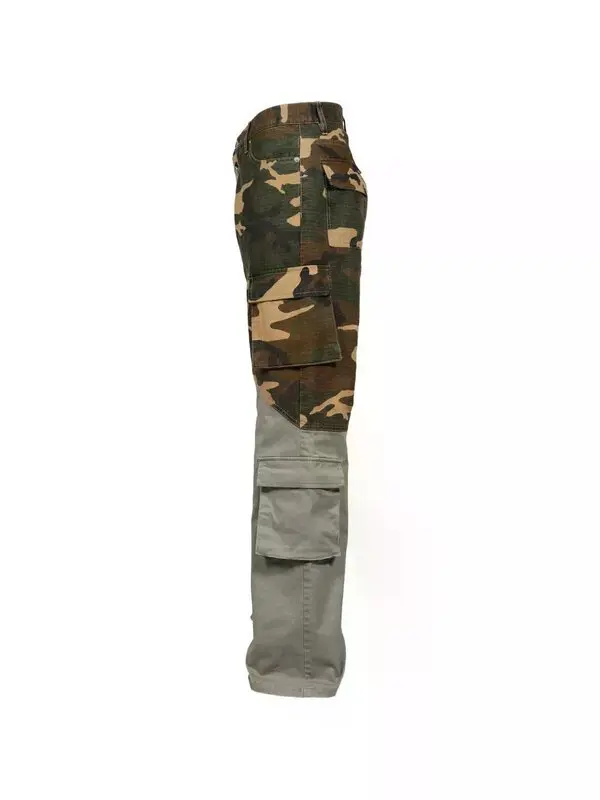 JUN/NAKAYAMA Camouflage Print Panelled Cargo Pants