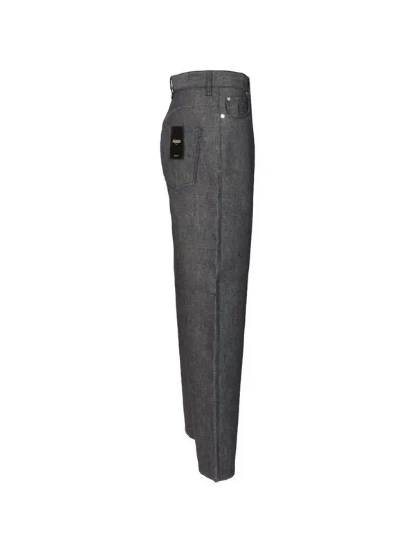 Fendi Logo-embroidered Straight Leg Jeans