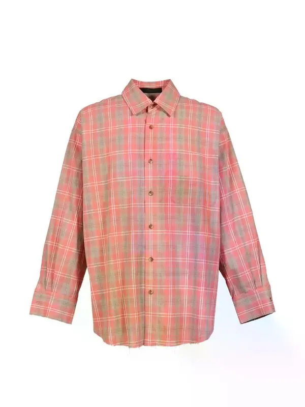 JUN/NAKAYAMA Check-pattern Raw-cut Shirt
