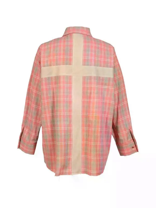 JUN/NAKAYAMA Check-pattern Raw-cut Shirt
