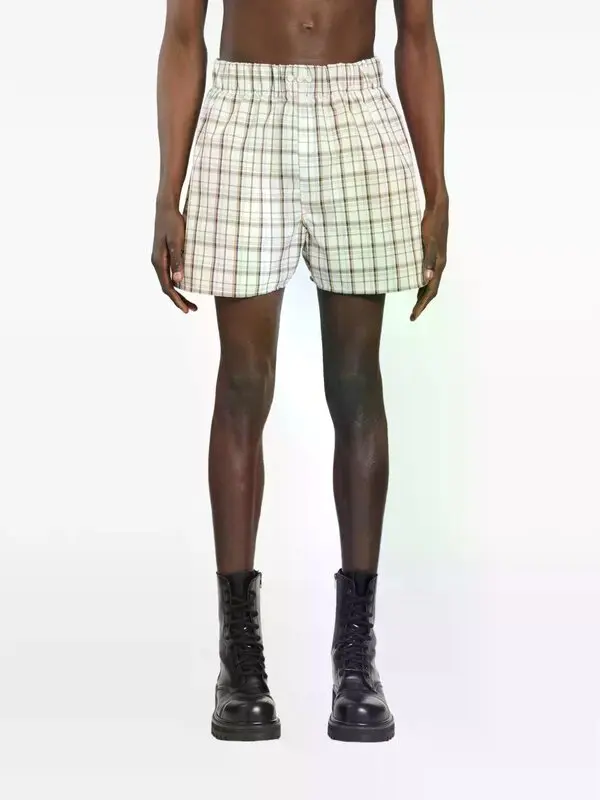 BRYAN JIMENEZ Checked Cotton Boxers